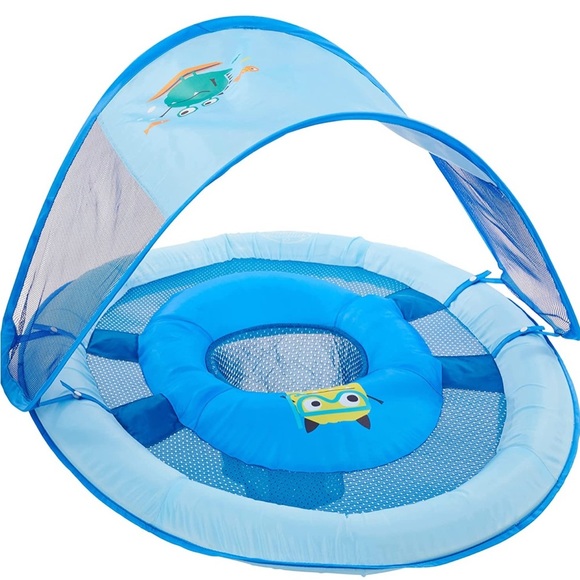 Amazon | Swim | Swimways Baby Spring Float Sun Canopy Blue Sea Monster ...